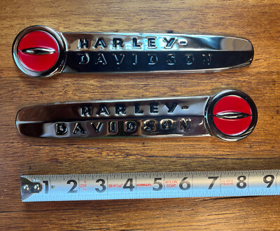 Harley-Davidson Fuel Tank Emblems Vintage Style 1947-1950 Red Cat Eye ...