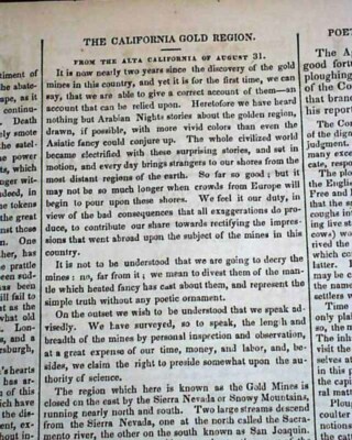 CALIFORNIA GOLD RUSH Fever 49ers Miners Mining Discoveries 1848 Old ...
