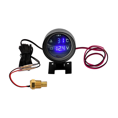 Universal Auto Car Digital Water Temp Temperature Meter Voltmeter Gauge ...