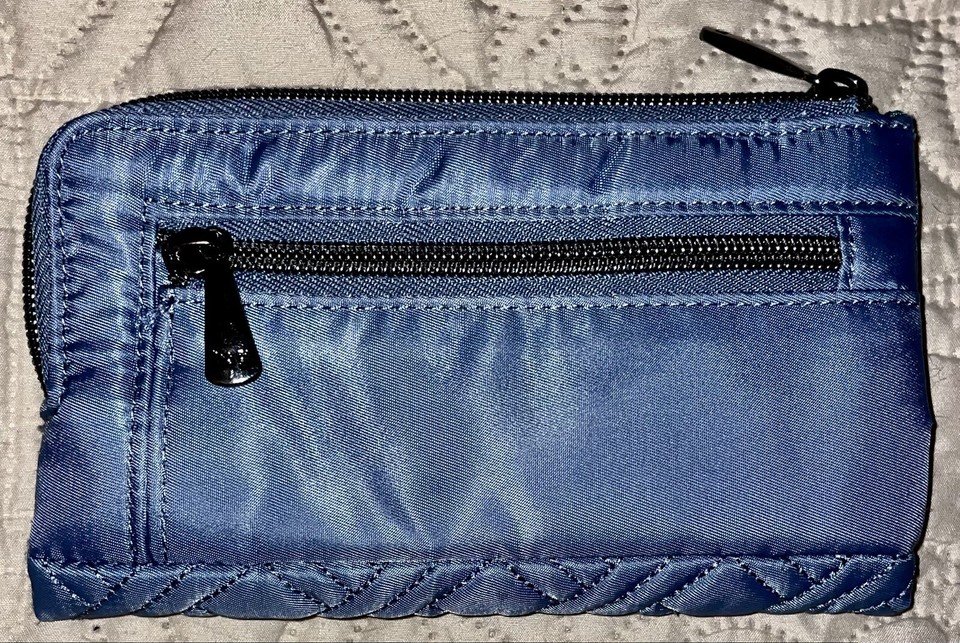 Lug Wallet Tram 2 Blue Snap 9 CC Sleeves ID Window 2 Zip Pocket ...