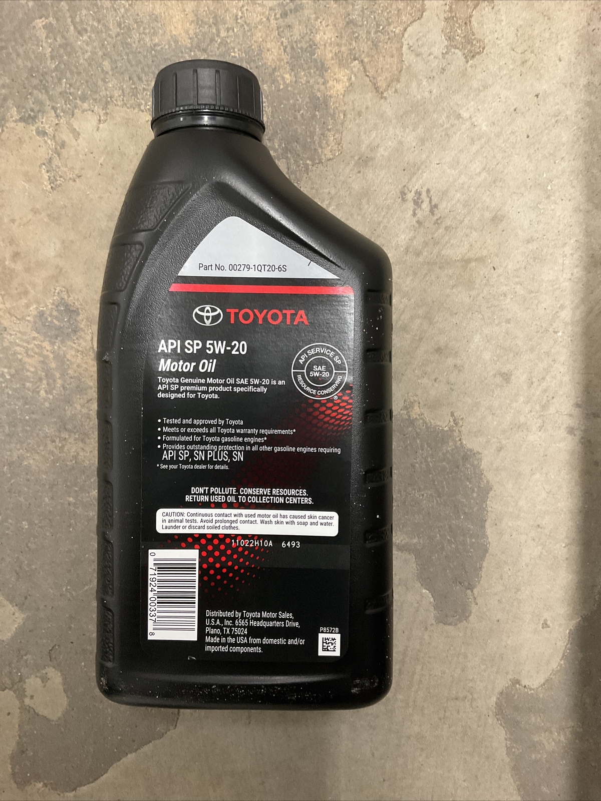 Toyota 5W-20 Motor Oil | Case of 6 Quarts | Pack of 6 | Genuine OEM ...