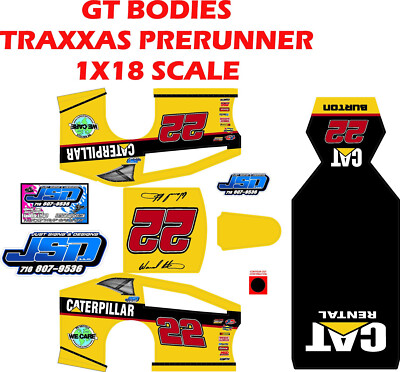 GT BODIES 1X18 SCALE TRAXXAS PRERUNNER MODIFIED EDM THEME WRAP KIT WARD ...