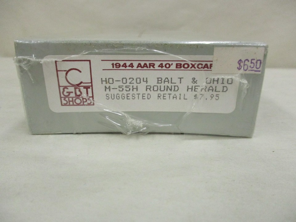 C&BT HO Scale 1944 AAR 40' Box Car Model Train On B&O Line # 0204 Round ...