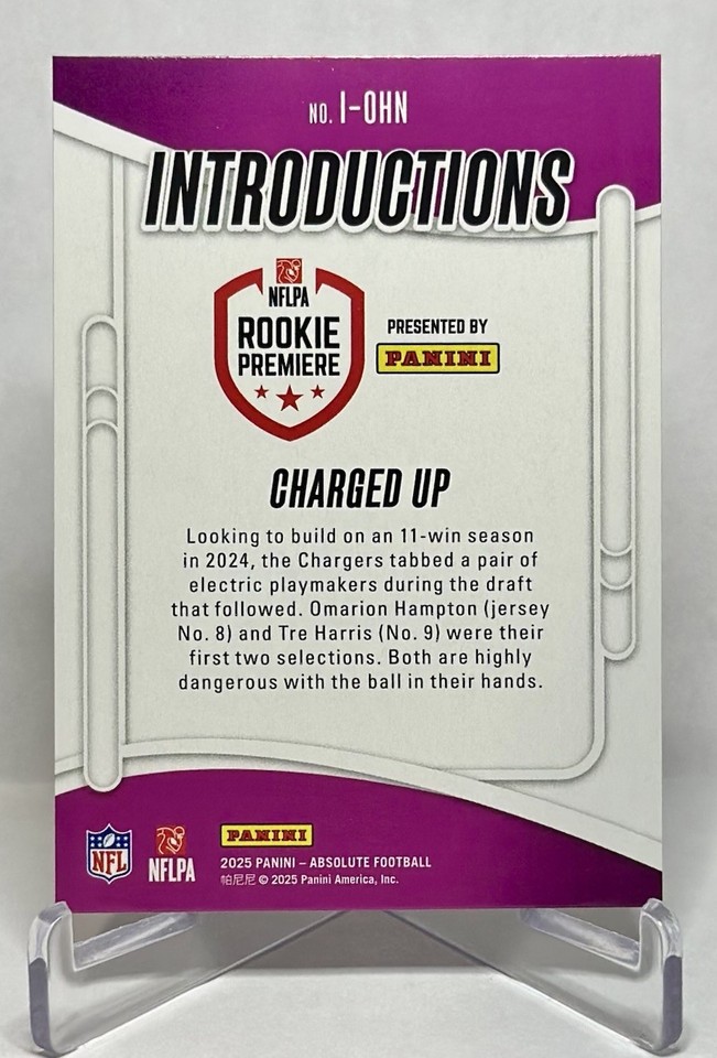 2025 Origins, Mosaic & Absolute LA Chargers RC Lot Hampton, Harris ...