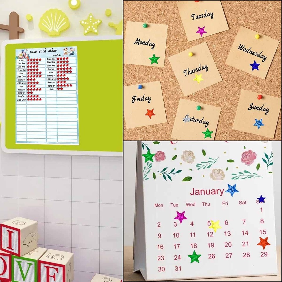 3000 Count Foil Star Stickers for Kids Reward 60 Sheets Small Self ...