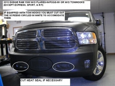 Lebra Front End Mask Cover Bra Fits 2013-2018 DODGE Ram 1500 w/Fogs W/O ...
