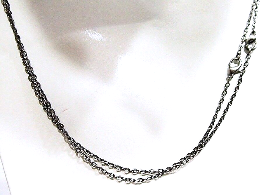2 Antique Silver 18" Sturdy Chains with Lobster Clasp 4 Pendants ...