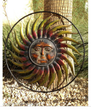 Large Metal Sun Wall Decor Rustic Garden Art for sale online | eBay