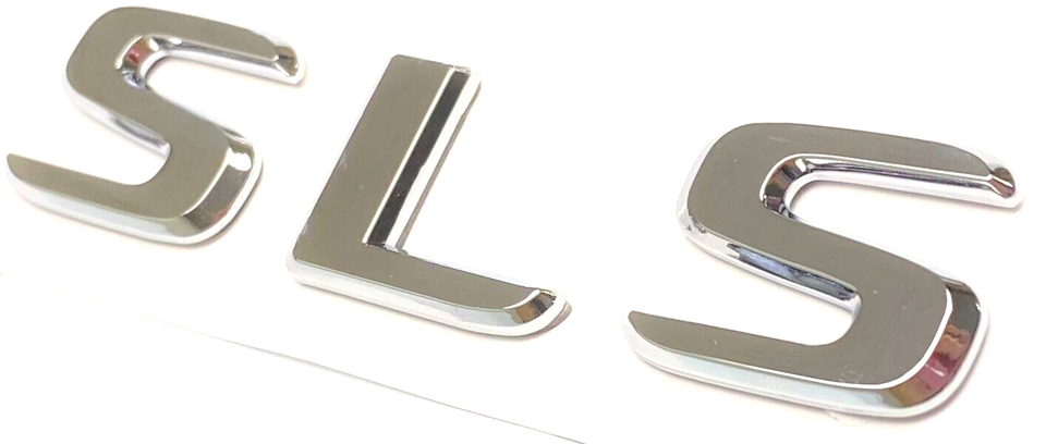 #2 SLS CHROME REPLACEMENT FOR MERCEDES REAR TRUNK NAMEPLATE EMBLEM ...