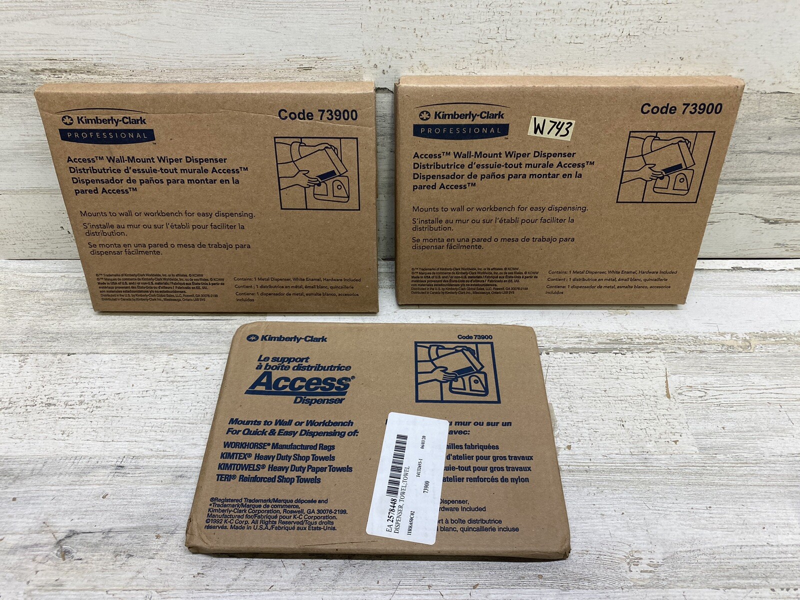 Lot of 3 Kimberly-Clark Professional 73900 Access White Wall Mount ...