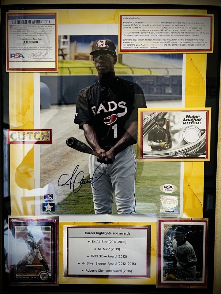 Andrew McCutchen Autograph photo, Relic, And Rookie Card, PSA ...
