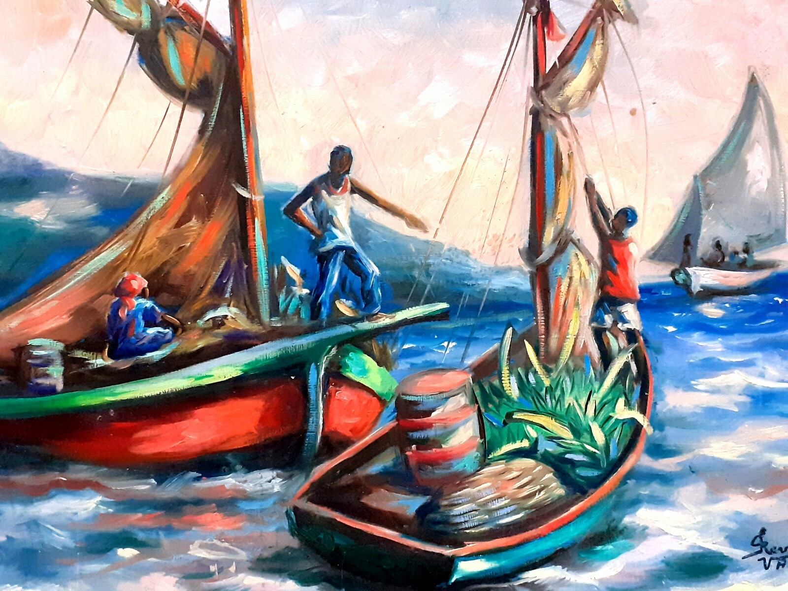 20 x 24 ART PAINTING BY THE LATE HAITIAN MASTER FAVRANGE VALCIN A.K.A ...