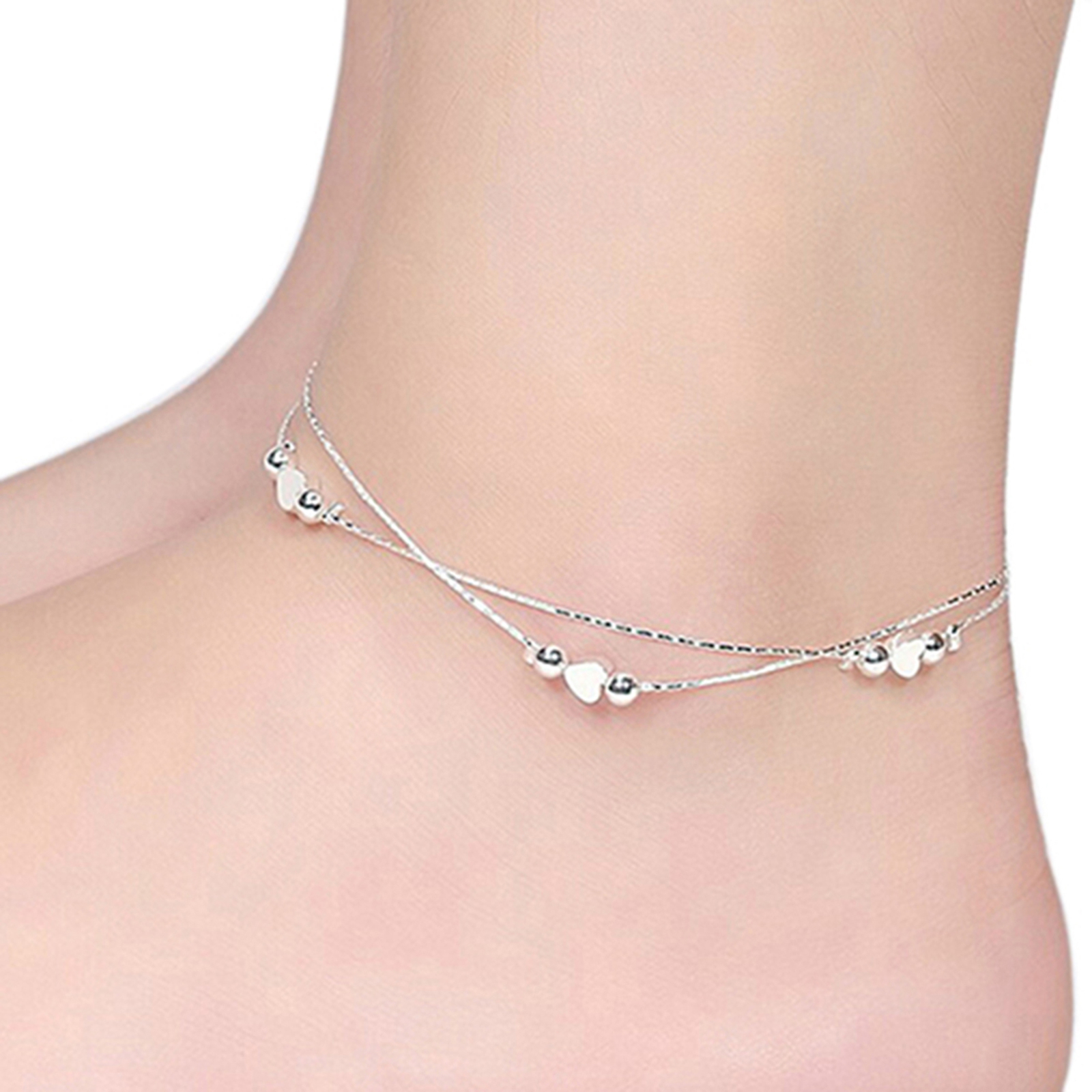 Anklet Lightweight Foot Decoration Adjustable Star Heart Beads Pendant ...