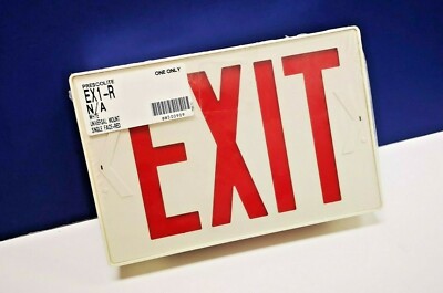 SINGLE FACE RED & WHITE Universal Mount Emergency EXIT Light Sign EX1-R ...