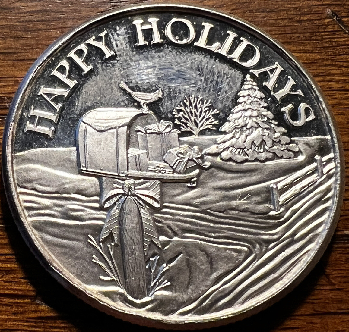 1997 Happy Holidays 1-oz .999 Silver Round Vintage Christmas New Years ...