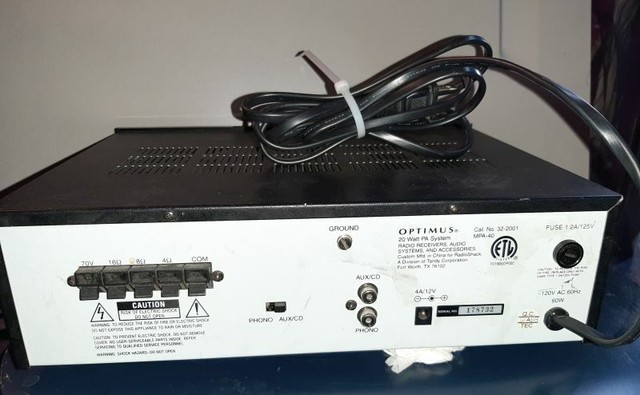 Optimus Mpa-40 PA Amplifier 20 Watt 2 Microphone Imputes for sale ...