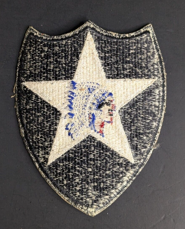WW2 US Army Military 2nd Infantry Division White Back Patch Indian Head ...