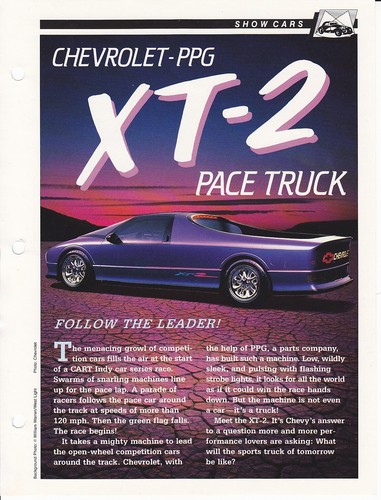 Chevrolet-PPG XT-2 Pace Truck Concept Car Spec Sheet Fact Card | eBay