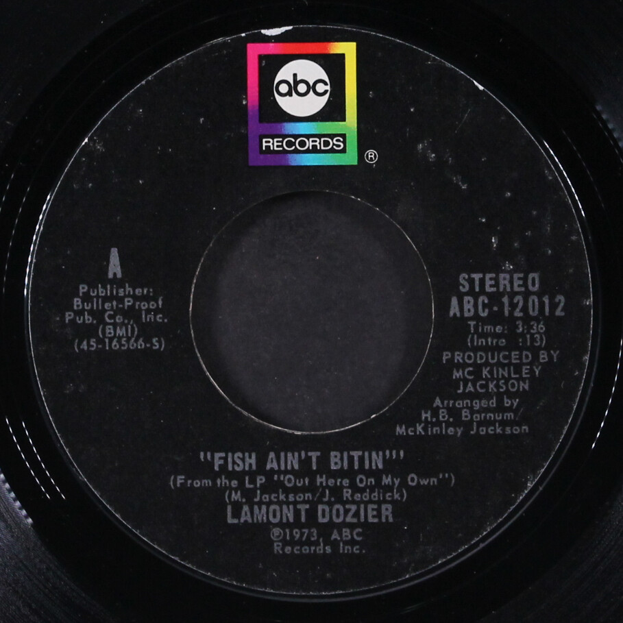 LAMONT DOZIER: fish ain't bitin' / breaking out all over ABC 7" Single ...