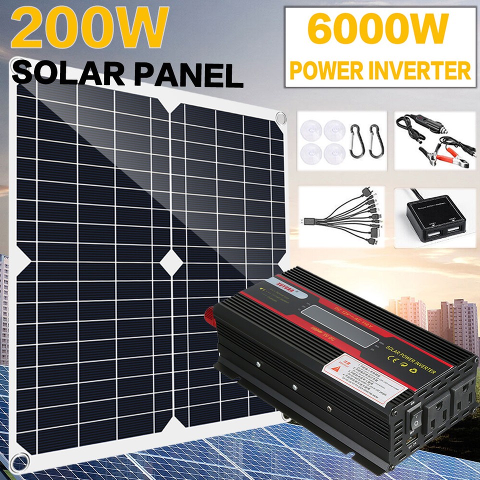 16000W Inverter Solar Panel Kit Solar Power Generator 100A Home 110V ...