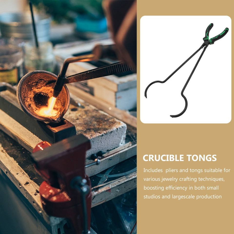 Metal Melting Kit Crucible Tongs Set Chemical Supplies Circle Crucibles Clamp | eBay