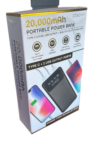 CIAO TECH Portable Charger Power Bank - 20000 mAh Portable Charger 2 ...