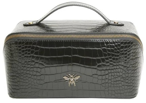 Alice Wheeler London Womens Luxury Train Case - Black Croc | eBay Australia