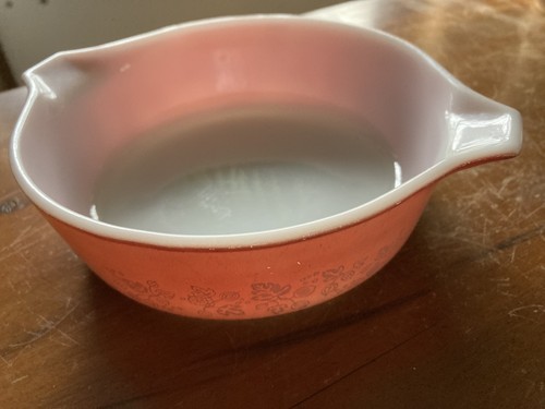 Vintage PYREX 471 Pink Gooseberry Round 1 Pint Casserole Bowl Dish NO ...
