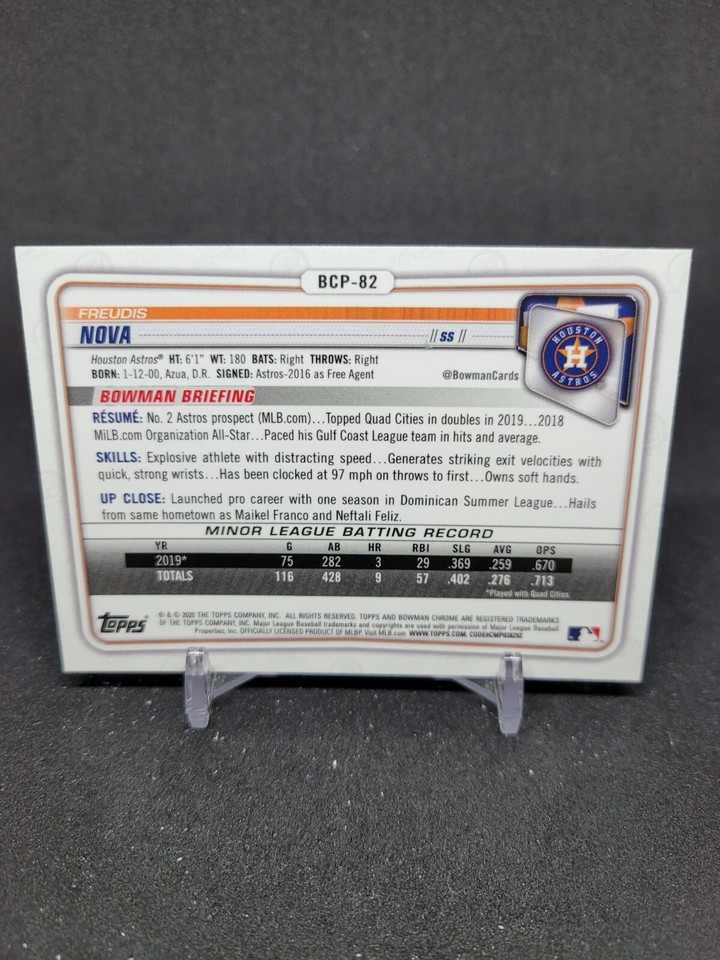 Freudis Nova 2020 Bowman Chrome Prospect BCP-82 | eBay