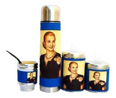 EVITA PERON - EVA - MATE SET - Mate + Bombilla + Sugar bowl + Yerbera ...
