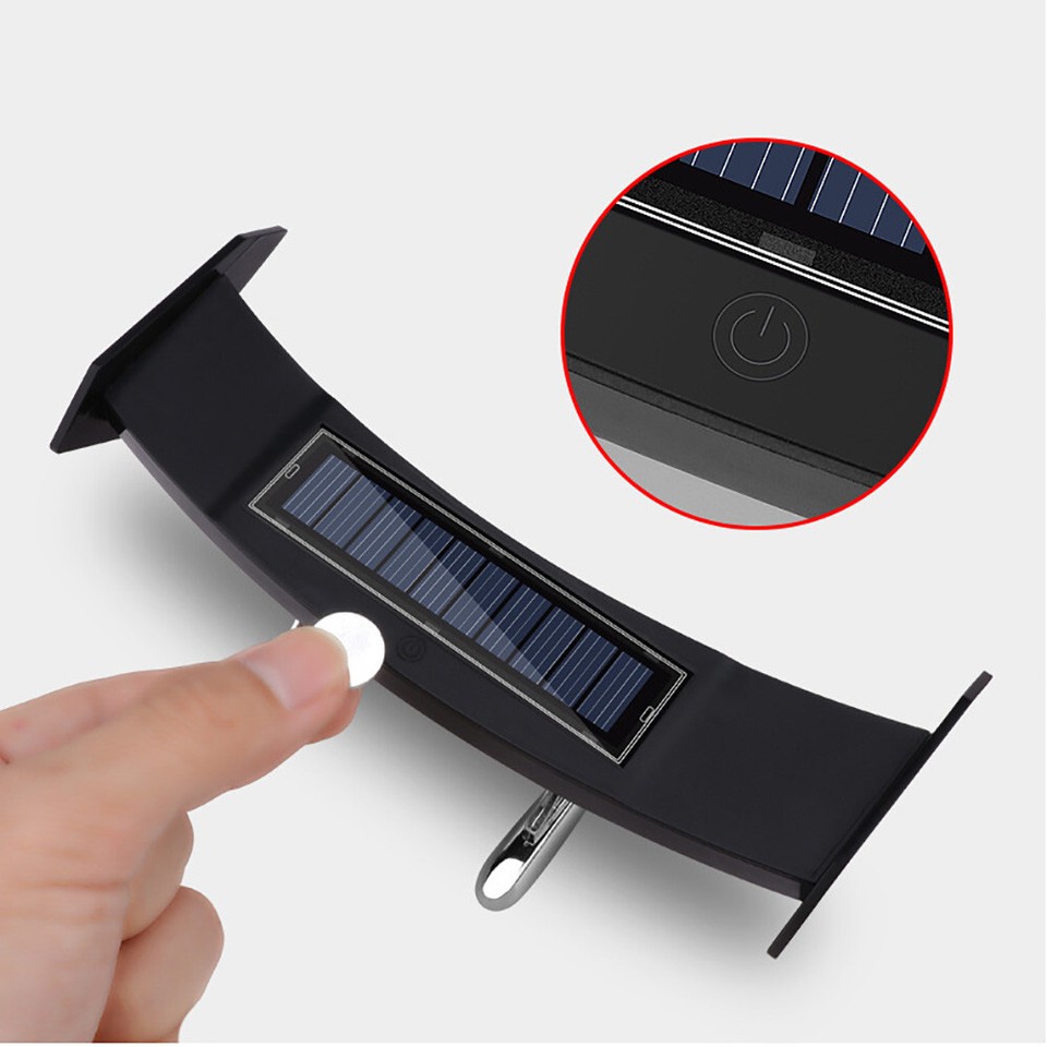 Car Solar Tail Light Rear Spoiler LED Flash Red Lamp Safety Warning ...