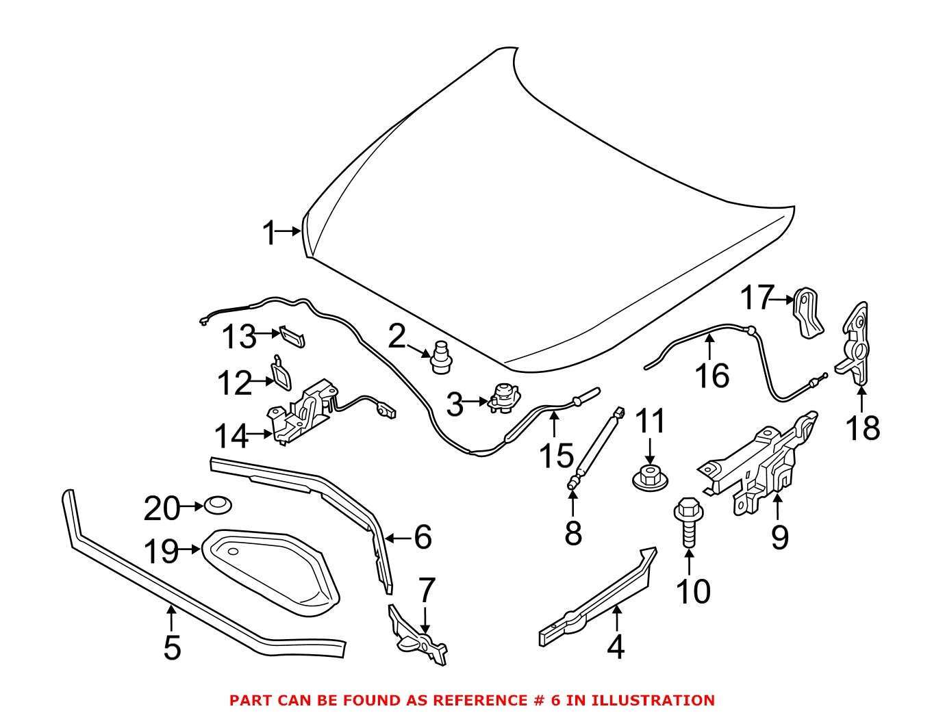 2012 - 2016 BMW 3 Series F30 Engine Bay Under Hood Seal Weather Strip ...