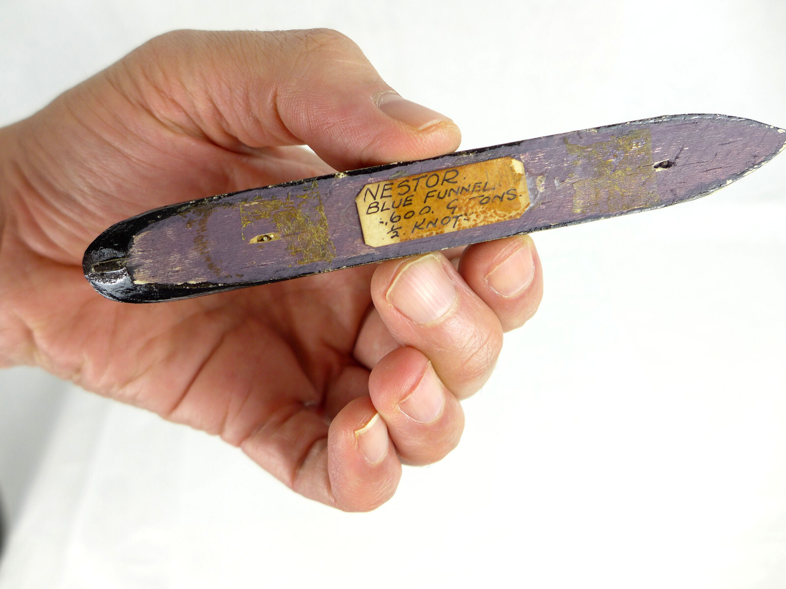 1:1250 Waterline SHIP MODEL Scratch built hand made SS Nestor, Blue ...