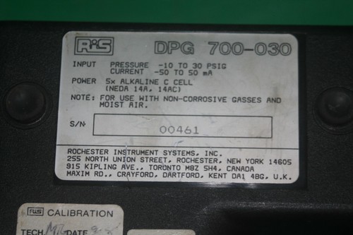 Rochester Instrument Systems Digital Pressure Gauge DPG-700-030 | eBay