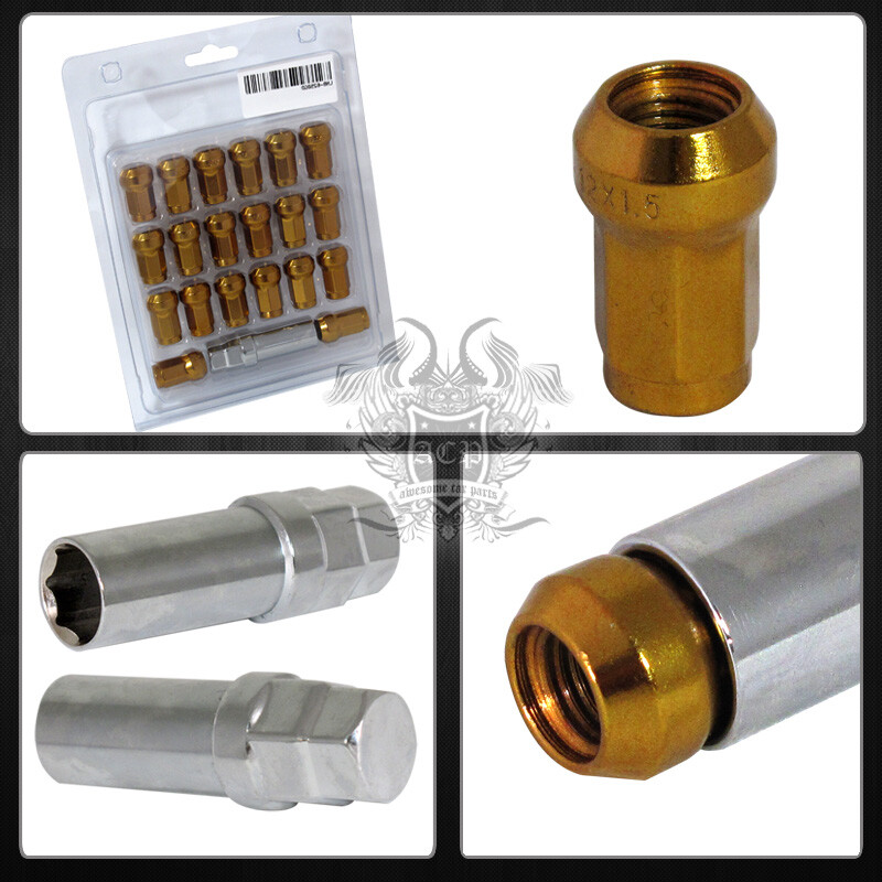 M12X1.5mm 20PCS Wheels Rims Lug Nuts Set Forged Steel JDM Gold Close ...