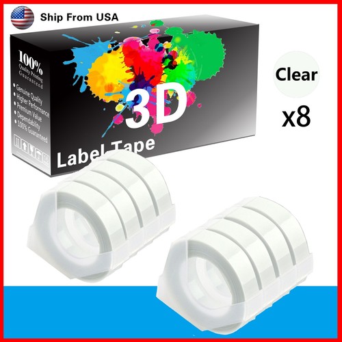 8PK Clear Dymo 3D Label Tape for Dymo Office-Mate II (154000) Label ...