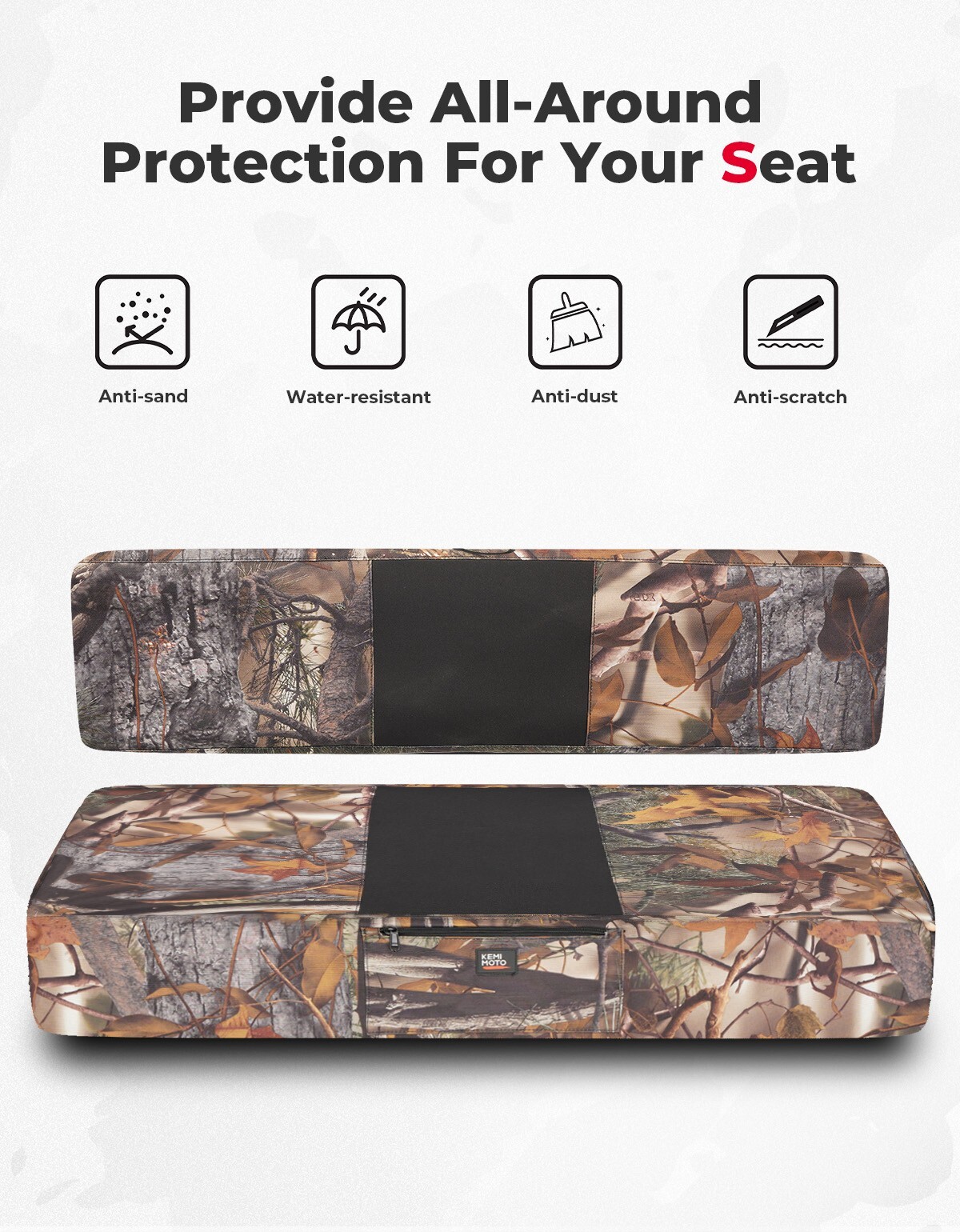 900D UTV Bench Seat Cover Camo Dust Cover for 2005-2023 KAWASAKI MULE ...