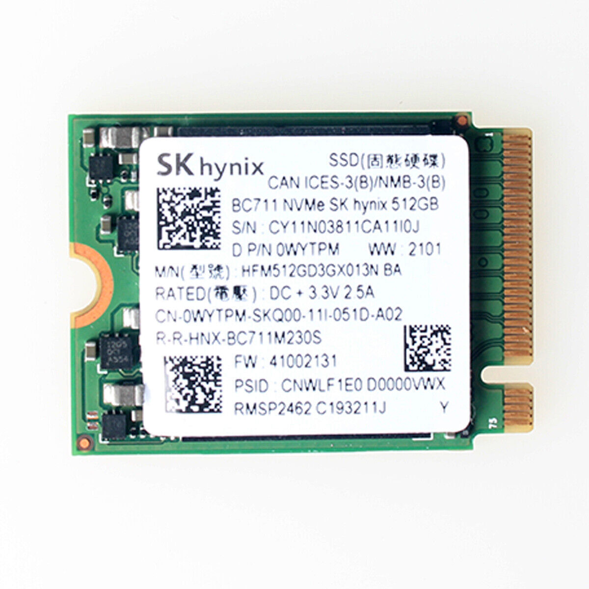 SK hynix BC711 512GB, NVMe PCIe, M.2 2230 Interne SSD (HFM512GD3GX013N ...
