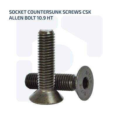 M6 X 10MM HIGH TENSILE SOCKET COUNTERSUNK SCREWS 10.9 HT CSK HEX ALLEN ...