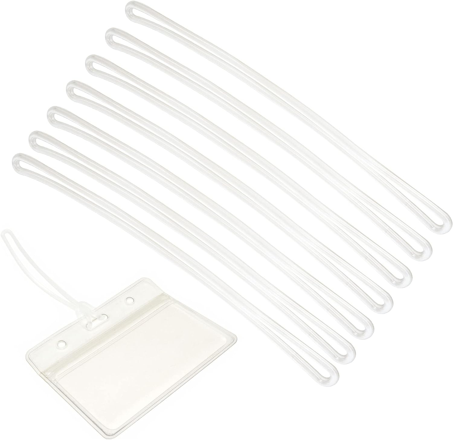 Premium 50 Pcs Clear Plastic Luggage Name Tag Straps Transparent Worm ...