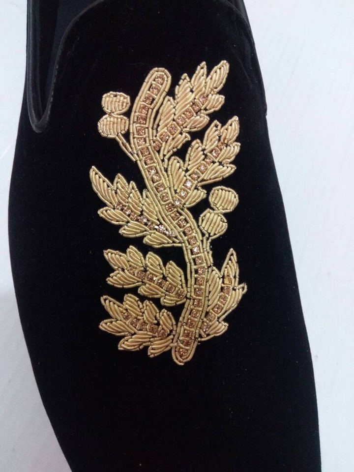Handmade Mens Velvet Shoes, Handmade Men Embroidered Velvet casual ...