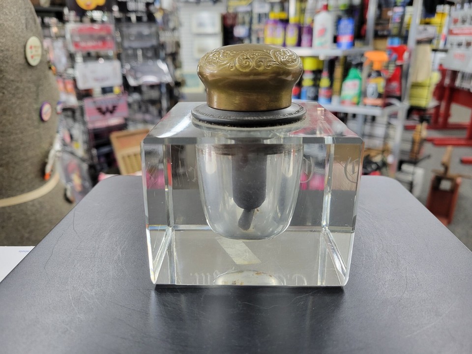 Vintage Glass Ink Well. Davis Automatic Ink Stand. New York USA | eBay