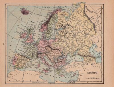 1899 ANTIQUE PEERLESS ATLAS MAP OF EUROPE-EXCELLENT DETAIL | eBay