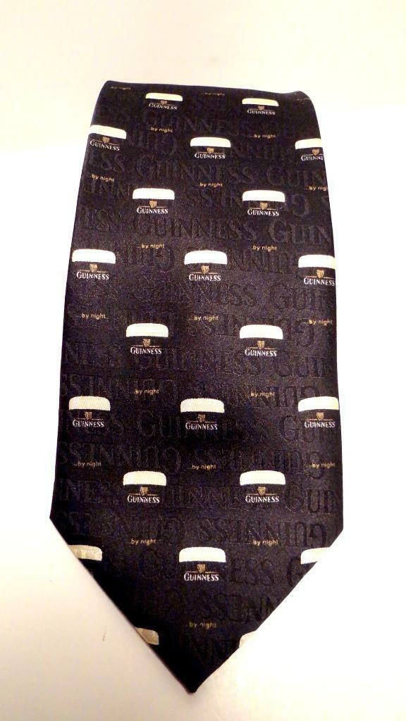 Silk Necktie Guinness Draught Beer Logo Black Men's N… - Gem