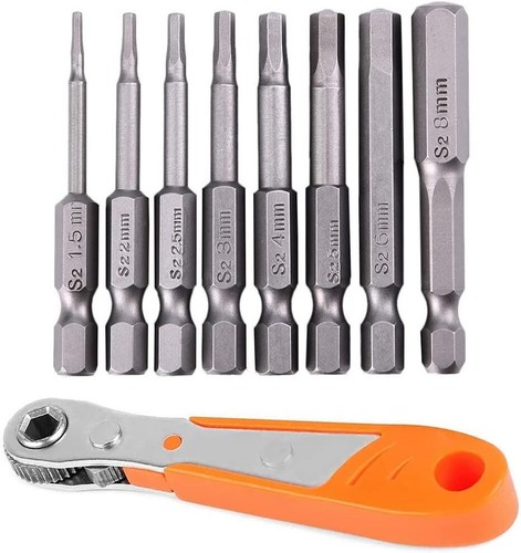 Impact Driver Allen Bits Set Hex Head Bit Long Alan Wrench Key Power ...