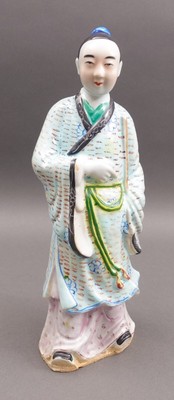 Old Chinese Signed Glazed Multicolor Enamel Porcelain Male Statue ...