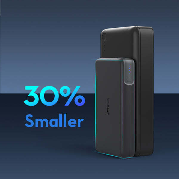 RAVPower 30000mAh USB C Portable Charger,90W 2-Port Power Bank with LCD ...