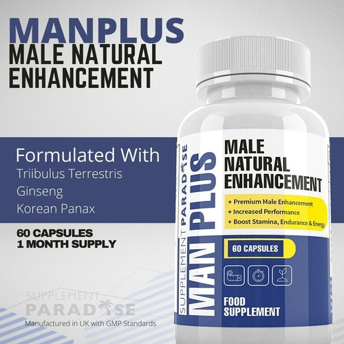 Man Plus - Male Natural Enhancement - 1 Month Supply - (60 Capsules ...