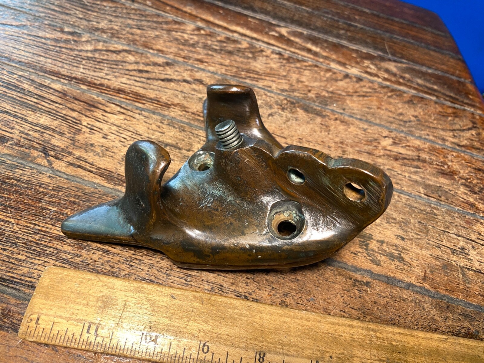 VINTAGE CAST BRONZE BOW HEADSTAY, CHOCKS FITTING, GREAT AGE/PATINA!! | eBay