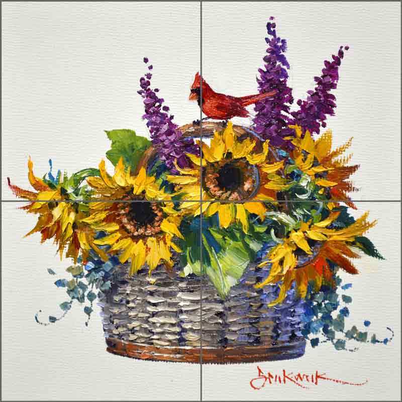 Cardinal Art Tile Backsplash Senkarik Floral Ceramic Mural MSA213 | eBay